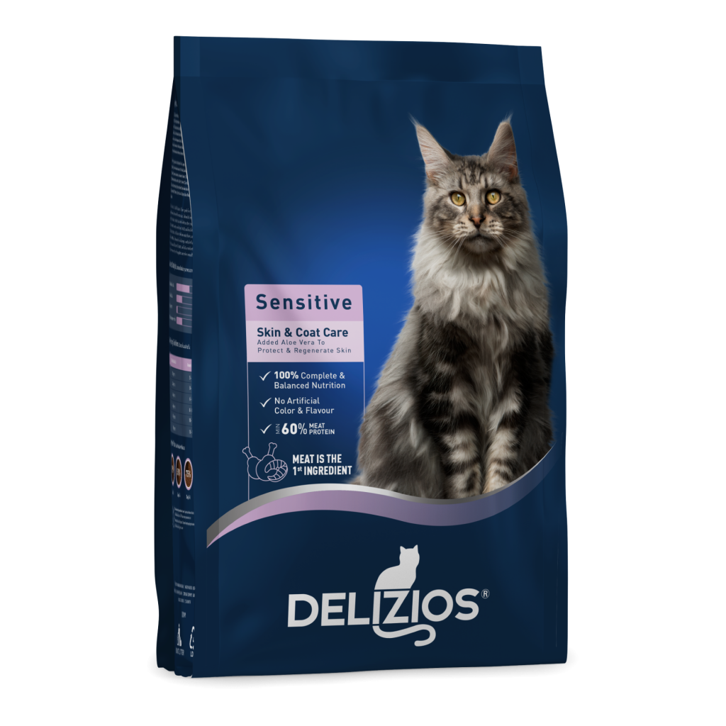 Delizios Dry Sensitive Skin & Coat Care - Premium Cat Food