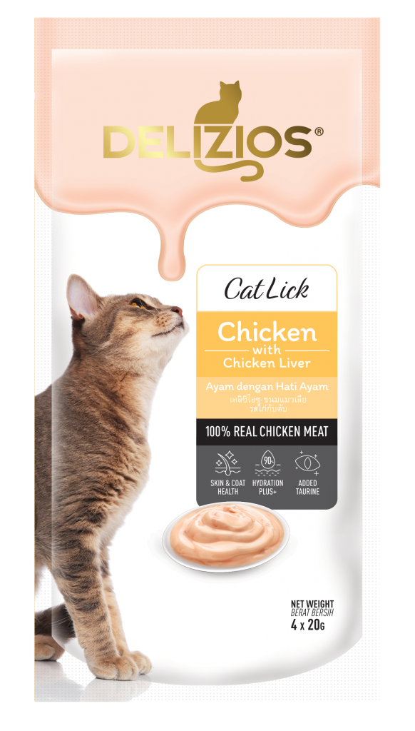 Delizios Cat Lick Chicken with Chicken Liver - Premium Cat Food